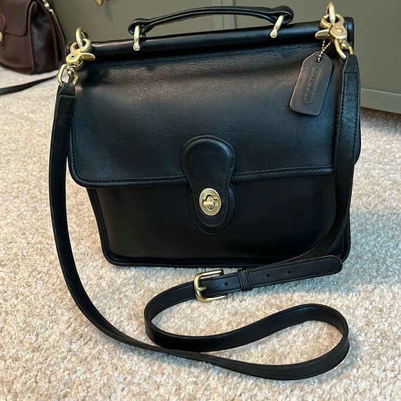 Coach | Bags | Vintage Coach Willis Bag 9927 Black Leather Handbag ...